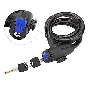 Combination Bike Lock 1.2M Resettable Basic Bike Cable Locks with 2Keys and Mounting Bracket Rack
