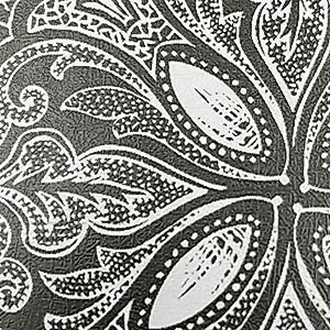 Helianthusun 32.8ft Roll Black Petal Peel and Stick Wallpaper Removable Wall Countertops Backsplash Waterproof Drawer Shelf Liner (L-393.7x17.7 inches)