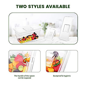 FSUON 6-Pack 1/6 Size Polycarbonate Universal Handled Food Pan Lid, Clear