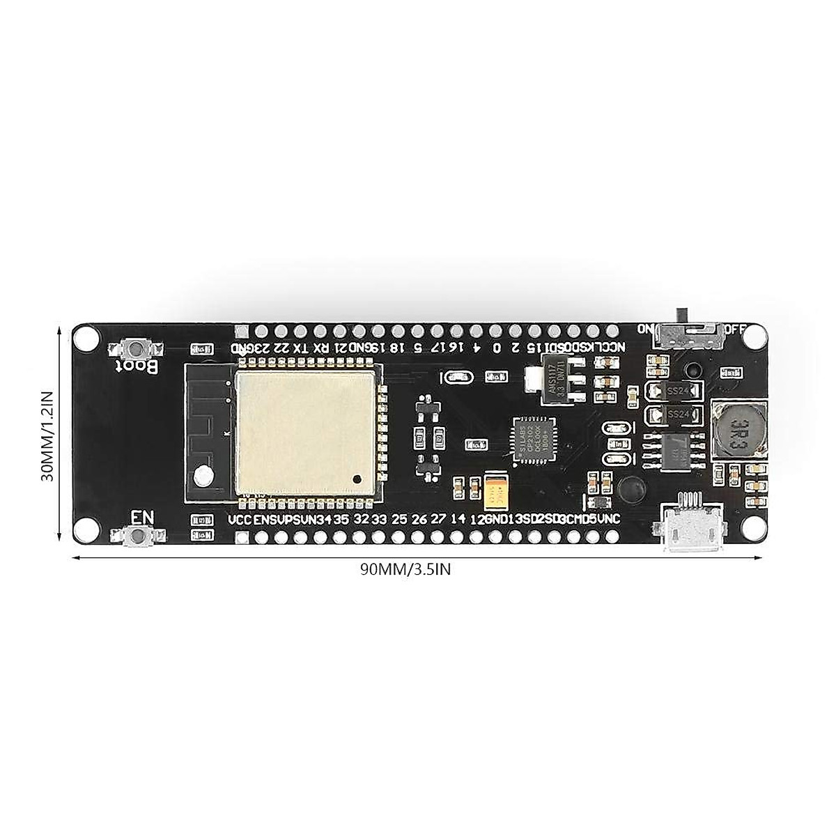 ESP32 Development Board 3.5x1.2in 2.4GHz Dual-Mode and Bluetooth Compatible Dual Cores Module for Battery