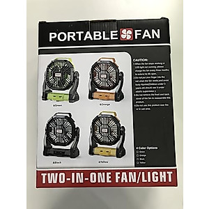 Portable Camping Fan with LED Lantern - Cordless Rechargeable Battery Powered Fan, 270°Pivot Personal USB Desk Fan, 4 Speed Quiet Table Fan, 32Hrs Battery Operated Tent Fan for Travel, Picnic (Orange)