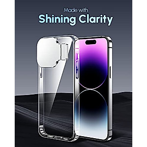 Silverback for iPhone 14 Pro Case with Stand, Phone Case with Camera Cover, Shockproof DustProof Cover for iPhone 14 Pro - Clear