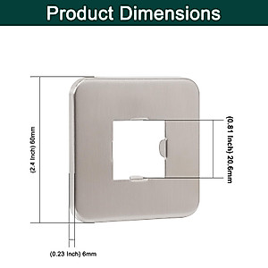 BathAce Shower Arm Flange, Stainless Steel Replacement Wall Split Flange/Escutcheon Plate Floor for Universal Standard Shower Head Arm Pipe (Square-Non Split-2 Packs, Brushed Nickel)