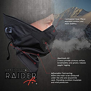 Half Face Mask for Cold Winter Weather. Use This Half Balaclava for Snowboarding, Ski, Motorcycle. (Many Colors) (Black)