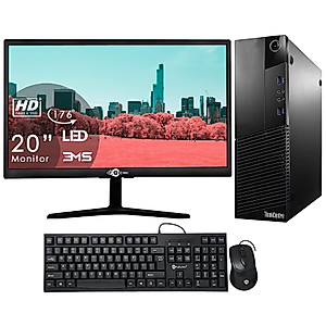 Lenovo ThinkCentre M93P Fast Desktop Computer PC with Dual 20Inch Monitor(HDMI), Intel Quad Core i5 4570 3.20 GHz, 8GB DDR3, 256GB Solid State SSD, KB, Mouse, USB WiFi, Windows 10 Pro 64-bit(Renewed)