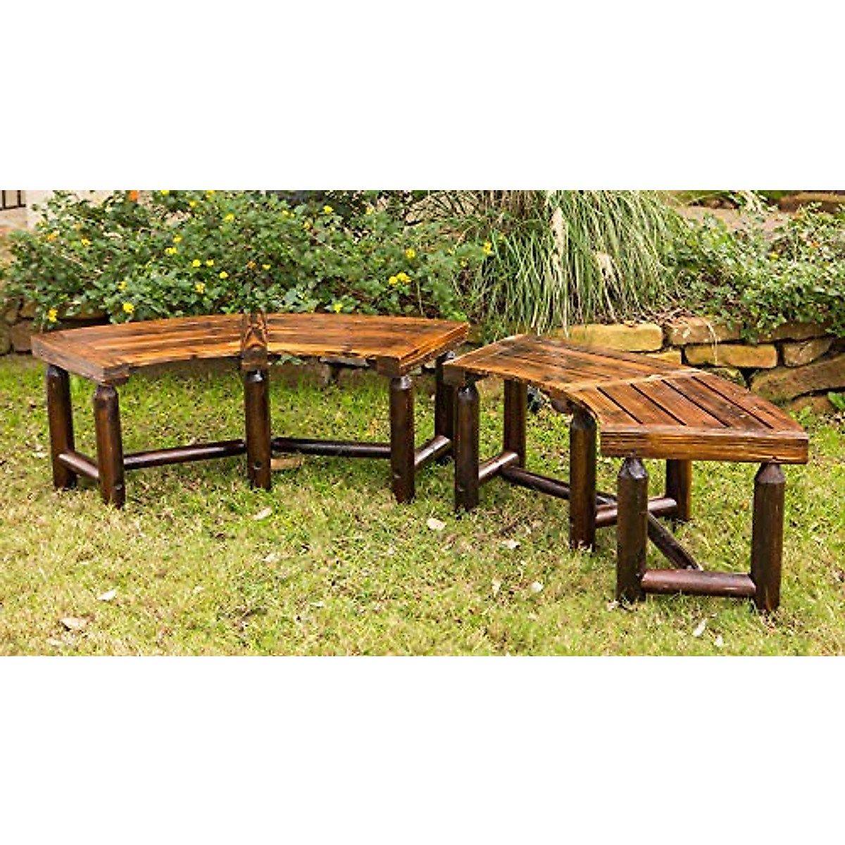Leigh Country Char-Log Curved Bench