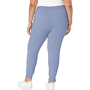 Amazon Essentials Women's French Terry Fleece Jogger Sweatpant (Available in Plus Size), Indigo Blue Heather, Medium