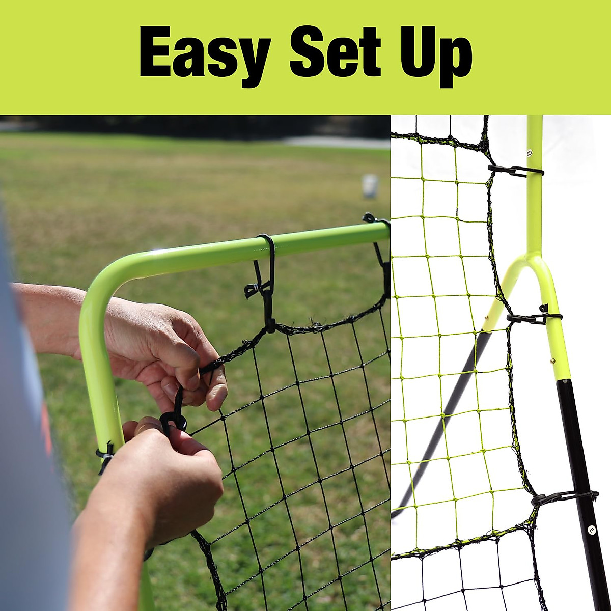 Elite Athletics Baseball, Softball and Lacrosse Rebounder Net - Multi-Angle Pitchback Net + Fielding Trainer - Bounce Back Net for Fielding + Throwing Practice