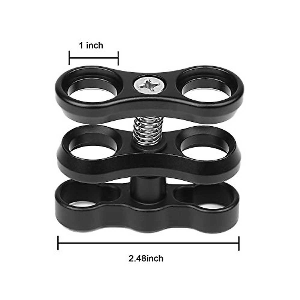 WLPREOE 2 PCS x 1" Inch Aluminum Standard Long Ball Clamp Mount for Underwater Diving Light Arm System,Work with Ram Mounts