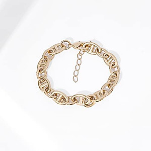 Amazon Essentials 14K Gold Plated Mariner Link Bracelet, Yellow Gold