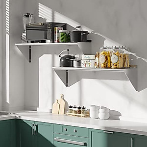 SWOTCATER 2 Pack Stainless Steel Shelf 12"x36" 260LB, Commercial Wall Mounted Floating Shelving for Home Kitchen, Restaurant
