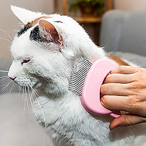 Leo's Paw The Original Pet Hair Removal Massaging Shell Comb Soft Deshedding Brush Grooming and Shedding Matted Fur Remover Dematting tool for Long and Short Hair Cat Dog Puppy Bunny (Blue)