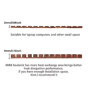 icepc M.2 Heatsink for PS5 2280 SSD Pure Copper Heatsink Kit Cooler Heat Sink with Silicone Based Thermal Pad for Cooling M.2 SSD NGFF SSD NVME SSD(70x20x4mm)