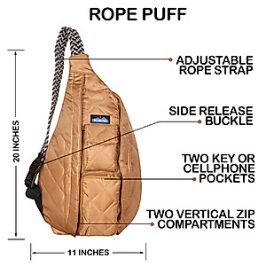 KAVU Original Rope Puff Diamond Quilted Mini Sling Pack - Taupe