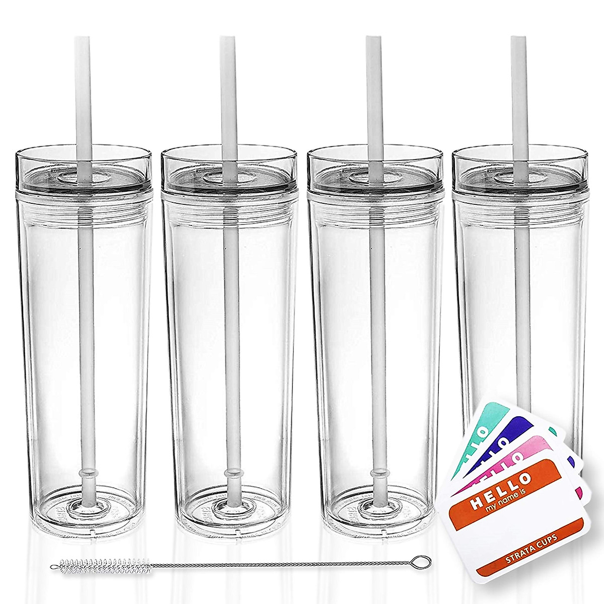 STRATA CUPS BUNDLE! 16 oz Clear Acrylic Tumblers (12 pack) + 16 oz Clear Acrylic Tumblers (4 pack)
