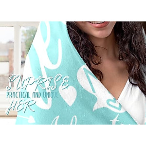 InnoBeta Bridal Shower Gifts, Wedding Gifts for Women, Bride, Wedding Blanket, Bride Gifts, Blanket Ceremony, Soft Throw Blanket 50"x65" - Tiffany Blue