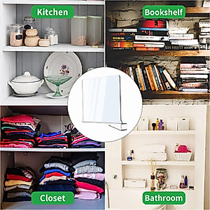 12 Pack Acrylic Shelf Dividers, Clear Shelf Divider for Closet Organization, Closet Shelf Separators for Clothes/Purses, Wood Shelves Organizers in Bedroom, Kitchen, Office, Cabinets, Bathroom Storage