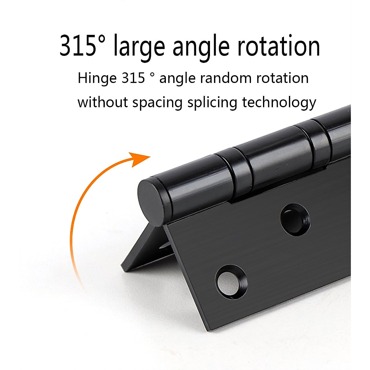 WANLIAN 4" Matte Black Ball Bearing Door Hinges,3 mm Thick Stainless Steel,Solid Square Corner Heavy-Duty for Exterior & Interior Doors, with Mounting Screws (2 Pack)