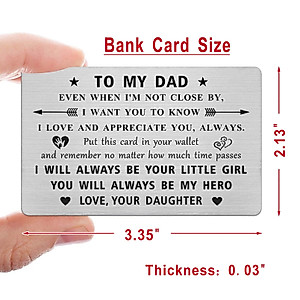 Jzxwan Dad Card Gifts, Best Dad Gifts from Daughter, I Love My Dad Gifts, Happy Dad Birthday Card, Hero Dad Present for Men