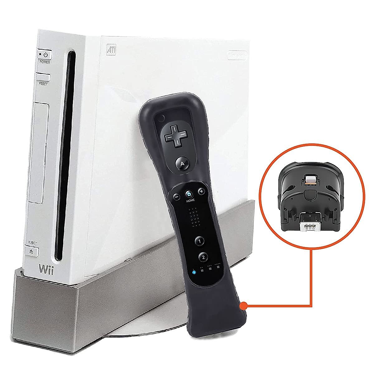DERCLIVE Remote Motion Plus Sensor Controller Adapter + Silicone Case
