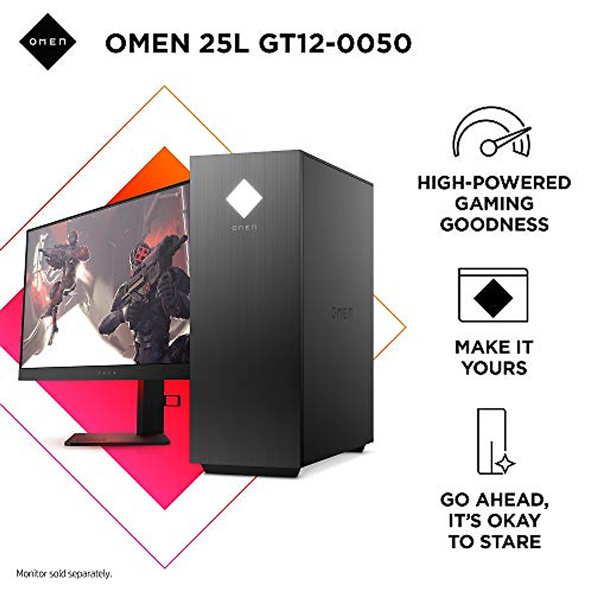 OMEN 25L Gaming Desktop PC, AMD Radeon RX 5700, AMD Ryzen 7 3700X, HyperX 16 GB DDR4 RAM, 1 TB SATA Hard Drive & 512 GB PCIe NVMe SSD, Windows 10 Home, VR Ready, RGB Lighting (GT12-0050, 2020 Model)