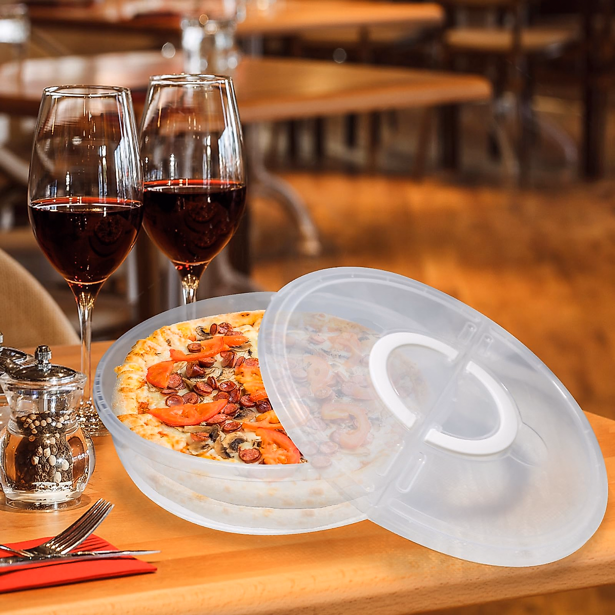 Aufind 12" 2 Pack Pie Carrier with Lid and Insulated Food Carrying Case Bag, Reusable Food Storage Containers for Pies, Cheesecake, Pizza, Nuts Fruit Perfect Gifts