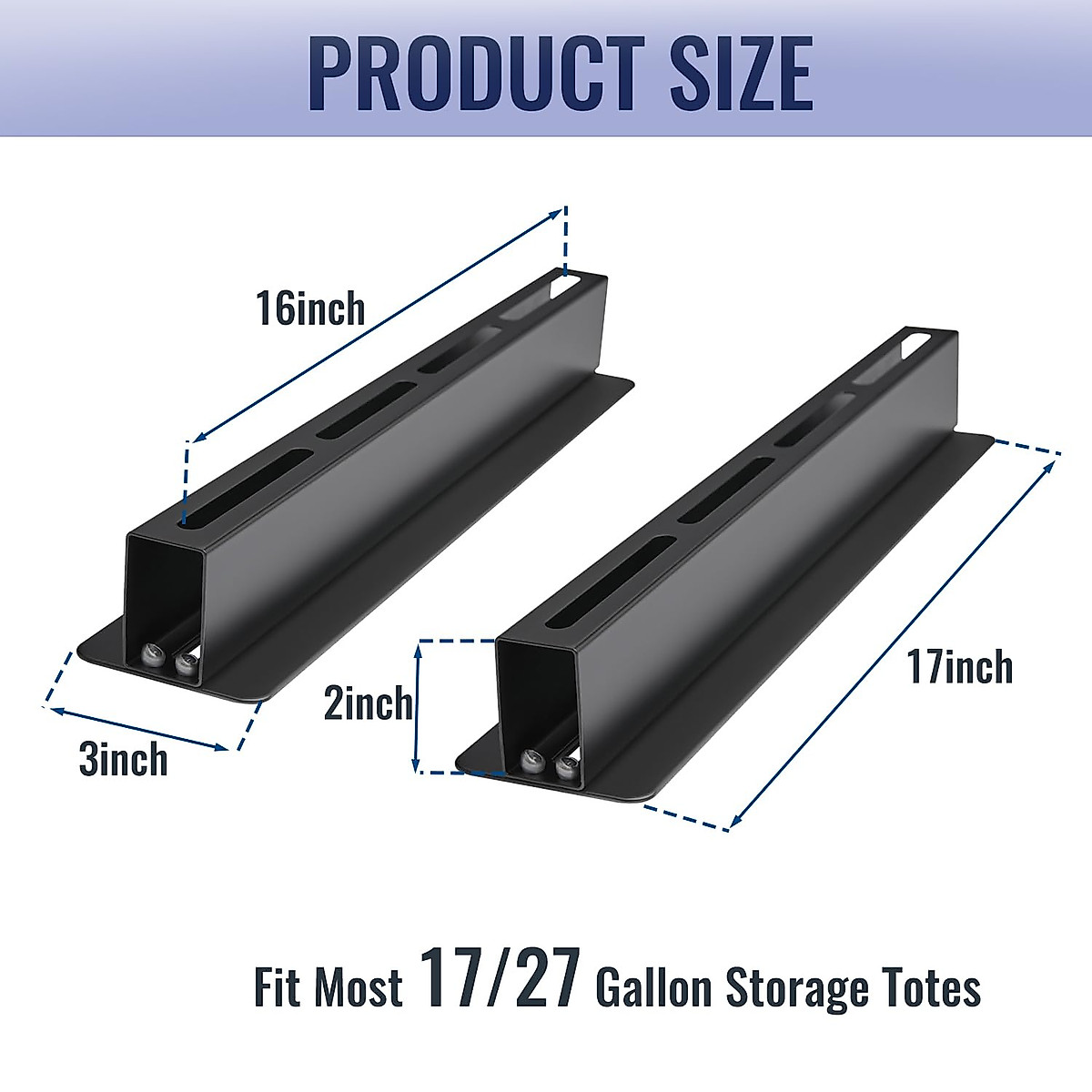 Wallmaster Overhead Storage Bin Rack for 3 Bins, Ceiling Garage Storage Bracket for Holding Gallon Tote, Heavy Duty Metal Storage Organization