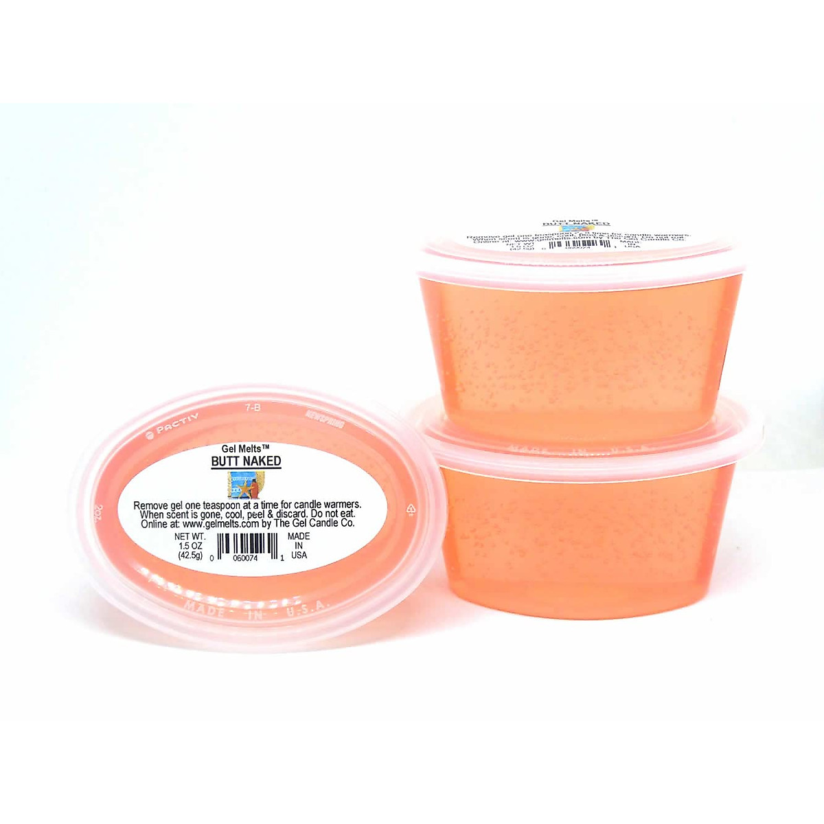 3 Pack of BUTT NAKED Tropical Beach Melon Like Aroma Gel Melts for Warmers and Burners PEEL, MELT, ENJOY