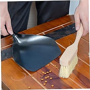 COLLBATH 1 Set Desktop Broom Small Broom and Dustpan Cleaning Shovel Char Whisk Broom Pan Handheld Broom Outdoor Dustpan Portable Garbage Dustpan and Broom Mini Broom and Dustpan Iron