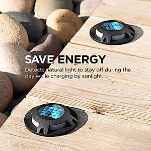 Home Zone Security Deck & Stair Solar Light Weatherproof No Wiring Black 8 Set