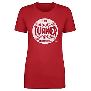 500 LEVEL Trea Turner Women's T-Shirt (Women's T-Shirt, Large, Red) - Trea Turner Philadelphia Baseball WHT