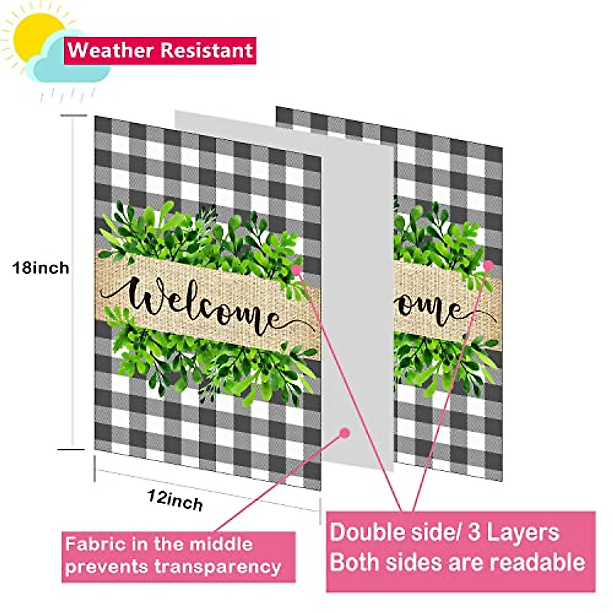 Yileqi Seasonal Garden Flags Set of 12 Double Sided 12x18 Inch Welcome Holiday Yard Flag, Small Garden Flags for Outside Decoration, Garden Flags for All Seasons