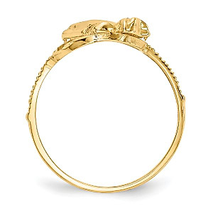 IceCarats 14K Two Tone Gold Jesus Christ Praying Hands Lord Serenity Prayer Holy Cross Ring Christian Religious Band Size 6