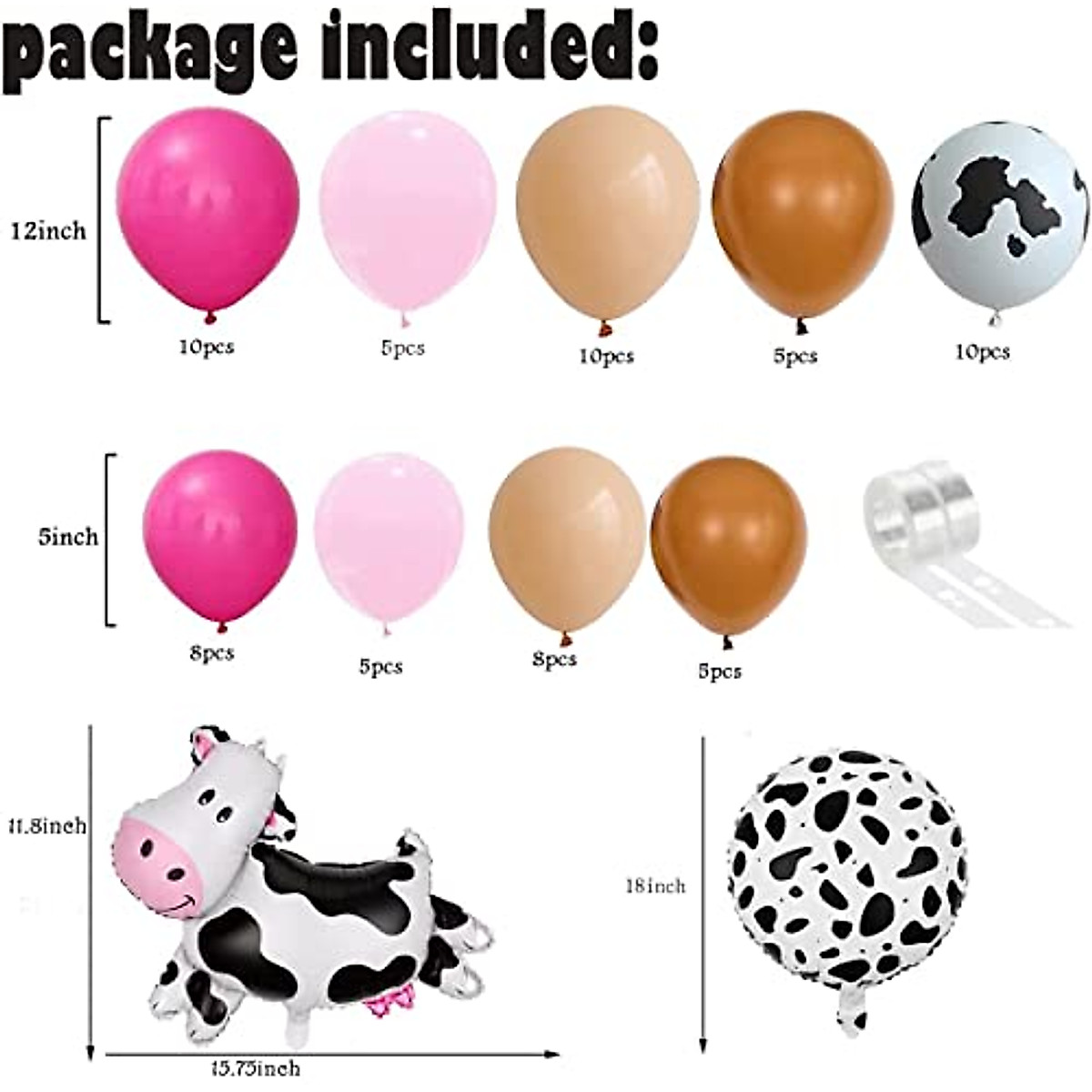Cow Gender Reveal Balloon Garland kits,Cowboy or Cowgirl Western Gender Reveal Party Supplies for Cow Themed Baby Shower Farm Animals Birthday Party Decorations