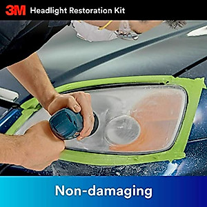 3M Headlight Restoration Kit, Heavy Duty 2-Pack, Easy Heavy Duty Car Headlight Restoration System, Headlight Cleaner and Restorer, Use With A Household Drill