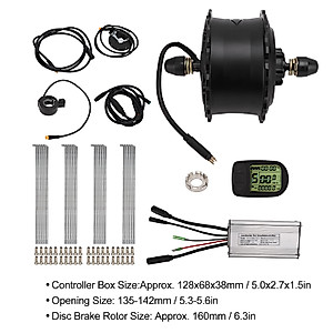 VBESTLIFE Electric Snow Conversion Kit, 36V 500W Fat Tire Front Wheel Hub Motor Kit with LCD5 Display Controller Spokes Throttle Accelerator Mounting Accessories (26 inches)