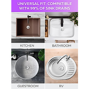 2 in 1 Bathroom Sink Stopper Replacement - 1.06"-1.65" Pop Up Drain Stopper - Universal Sink Drain Stopper with Anti-Clogging Filter Basket - Bathroom Sink Plug for Basin Drain Holes