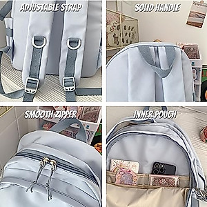 BILIPOPX Kawaii Backpack with Cute Accessories Aesthetic 15.6 Inch Laptop Backpack Pendant (Black)