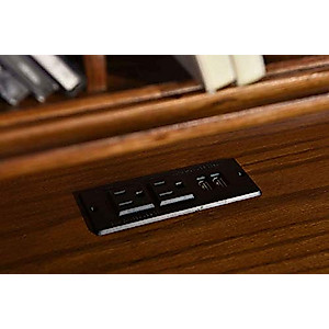 Small Home Office or Student Roll Top Desk- Solid Oak Wood Single Pedestal 40.5Wx24Dx45H BW Organizer Desk Quality Crafted Construction Locking File Drawers Dovetailed Secretary Desk Easy Assembly