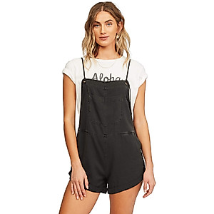 Billabong womens Wild Pursuit Short Overall Rompers, Off Black, Medium US