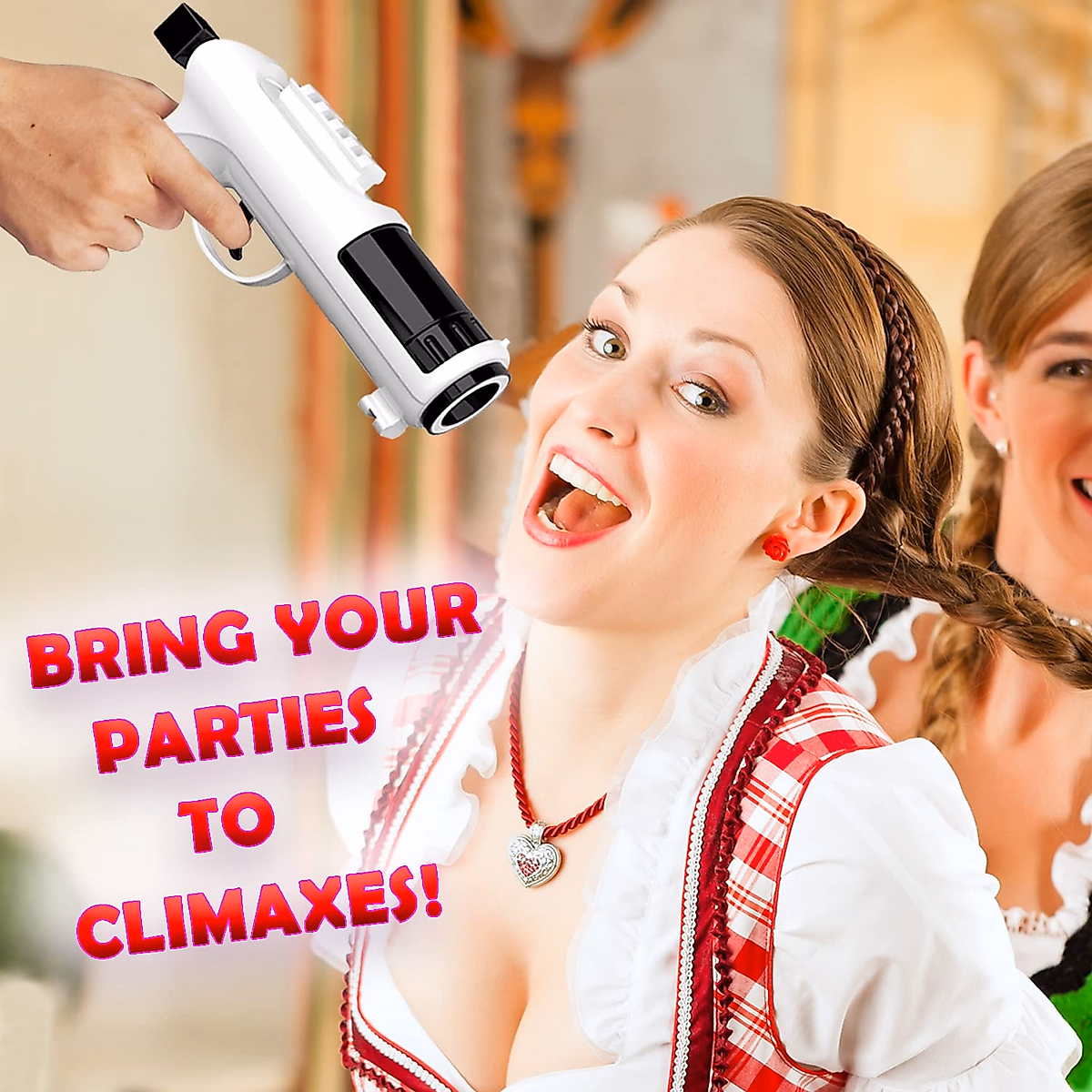 OUYOOLE Shotgun Beer Gun, with 2 Cartridges Alcohol Shot Gun, Chugger as Alcohol/Beer Gift for Party