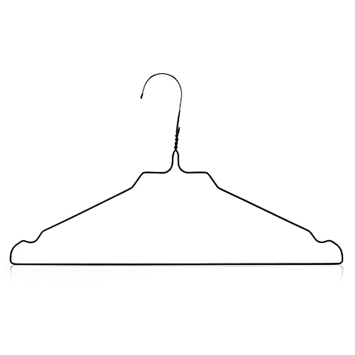 HANGERWORLD 20 Pack Black Wire Hangers - Adult Size 16inch Metal Coat Hangers, 13 Gauge Strong