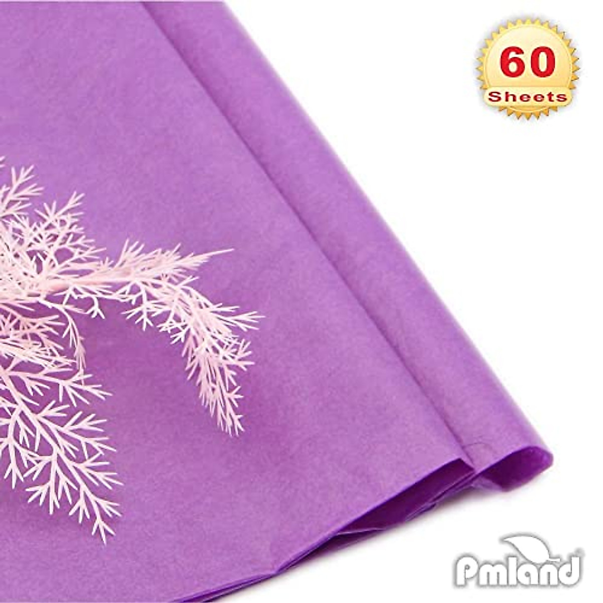 PMLAND Gift Wrapping Tissue Paper - Dark Purple Color - 20 Inches x 26 Inches 60 Sheets