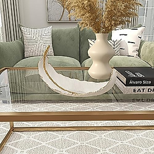 CosmoLiving by Cosmopolitan Polystone Bird Curved Feather Decorative Bowl with Distressed Gold Accents, 13" x 8" x 8", White, SMALL SIZE