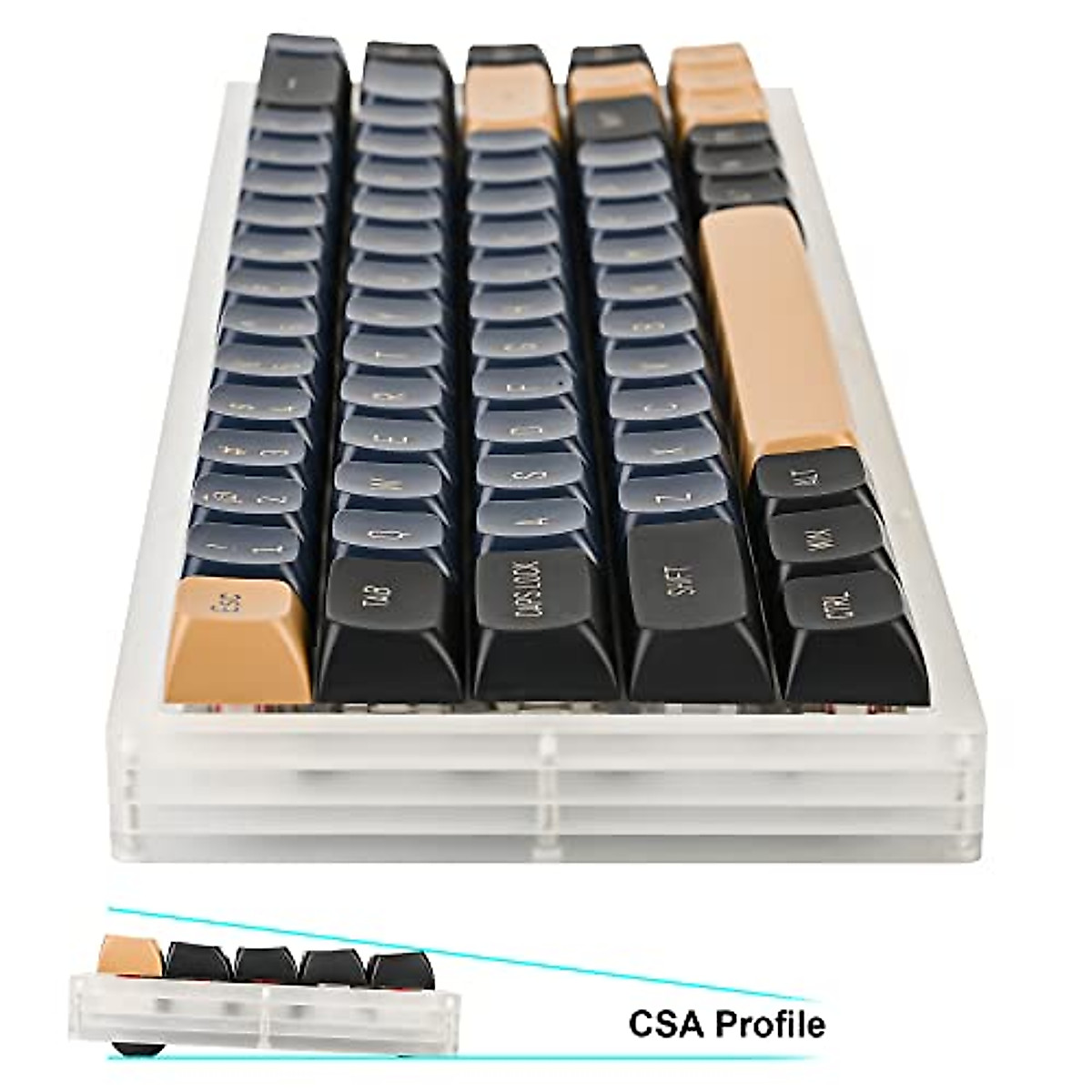 Fogruaden PBT Blue Samurai Keycaps, 163 Keycap Set Double Shot Keycaps, CSA Profile, Custom Keycaps for Cherry Gateron MX Switches Mechanical Keyboard