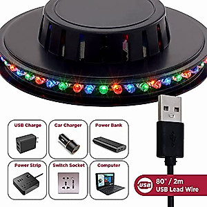 BestLuz Sound Activated Party Lights x2 Pack, USB Powered DJ Disco Lights for Parties, Birthday Party Decorations, Halloween Party Supplies, RGB Lights Sync with Music, Wall Mount Installation.