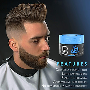 L3 - Hair Gel - Super Strong Hold - Flake Free - Long Lasting Shine - For Men and Women - Level 3 Gel - Add Volume and Texture