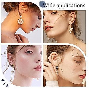 Beebeecraft 100PCS 24K Gold Plated Earring Studs with Loop Ball Post Earring Findings with 100Pcs Butterfly Ear Back for DIY Jewelry Dangle Earring Making(15x7mm, Ball: 4mm)