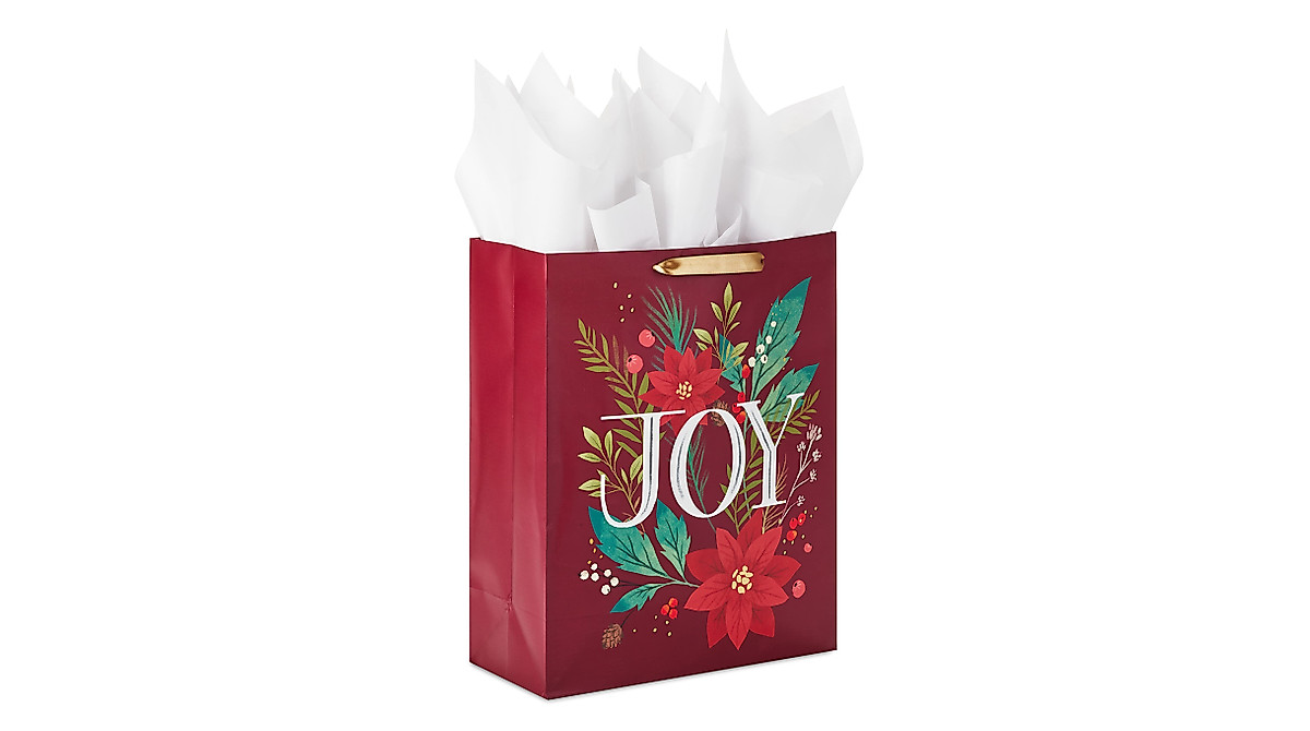 Hallmark Extra Large Christmas Gift Bag - Dark Red & Joy