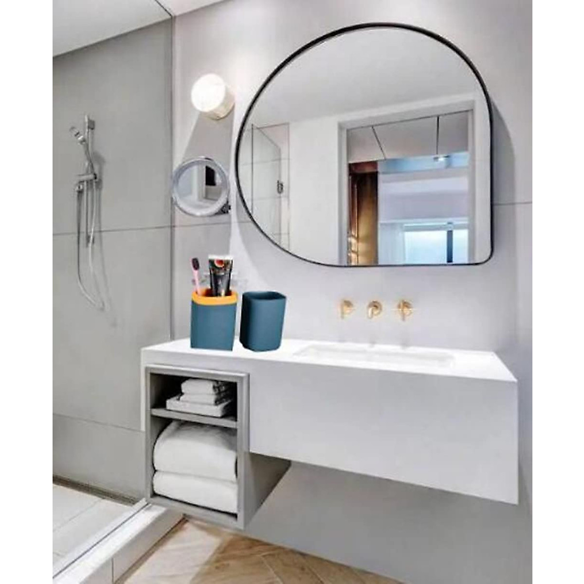 2 Pack Travel Toothbrush Holder with Cover, Portable Toothbrush Cup Case Carrier Toothpaste Set for Bathroom School Camp Business Trip (Blue Pink)